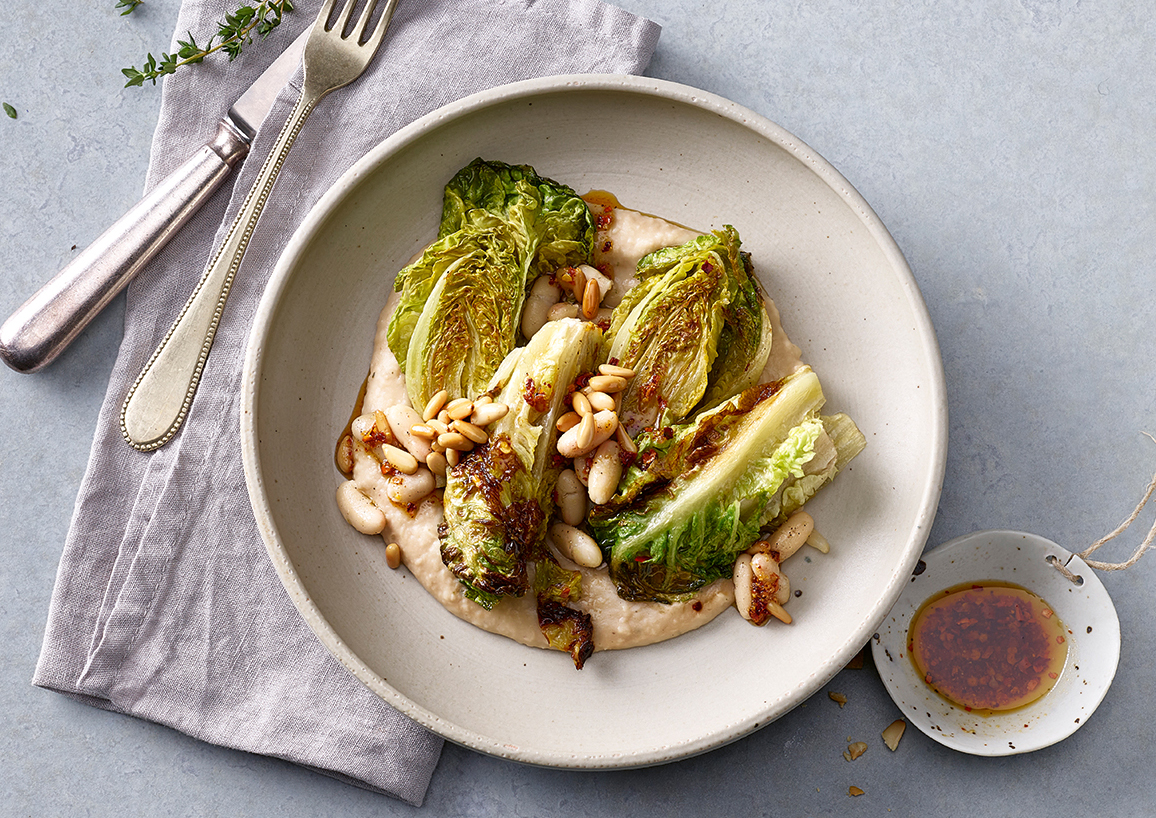 Chili-Lattich auf Püree von weissen Bohnen | Einfach Kochen by Meta ...